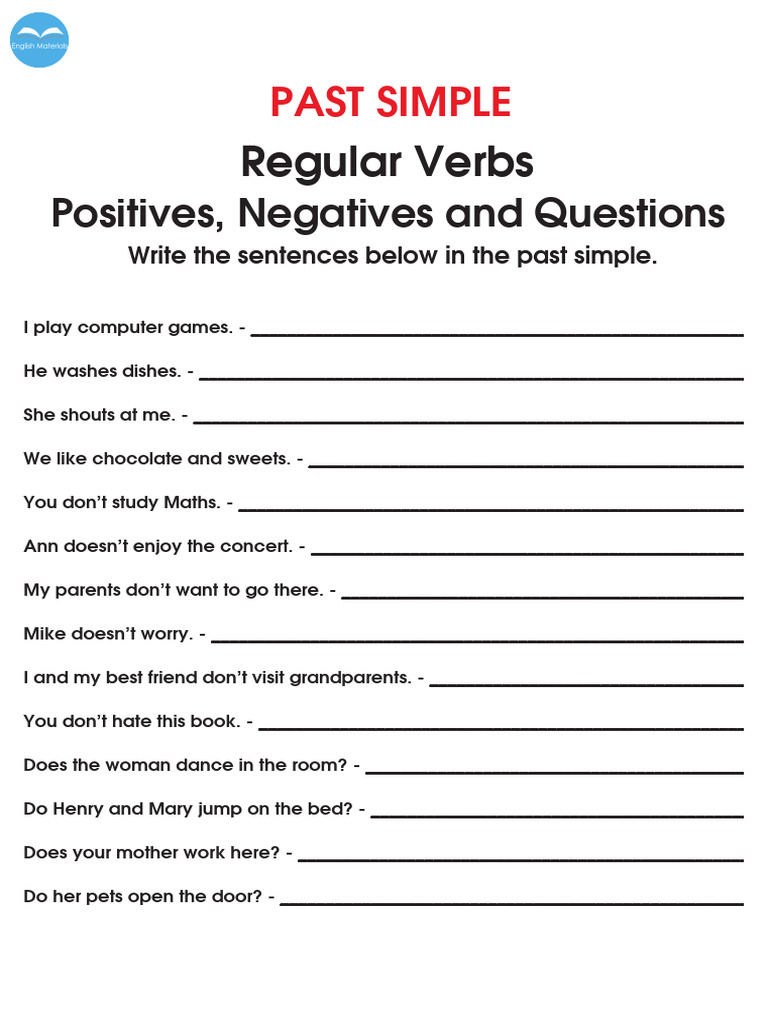 Past Simple: Forms and Examples | PDF