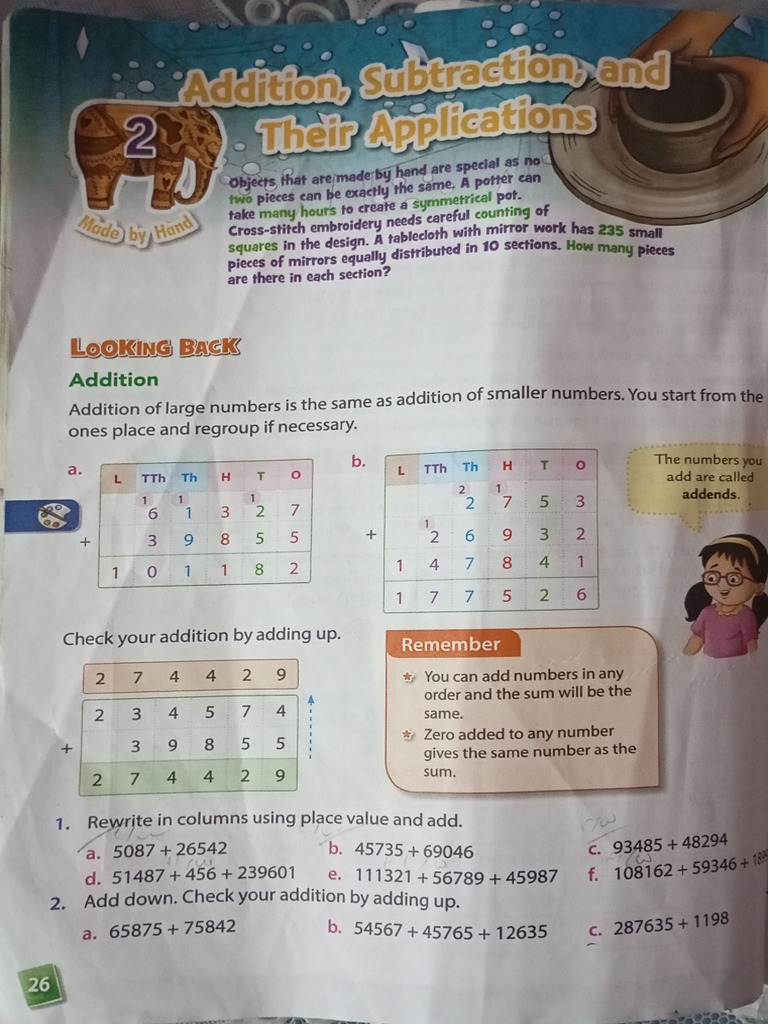 chapter 2 addition, subtraction and their applications | PDF