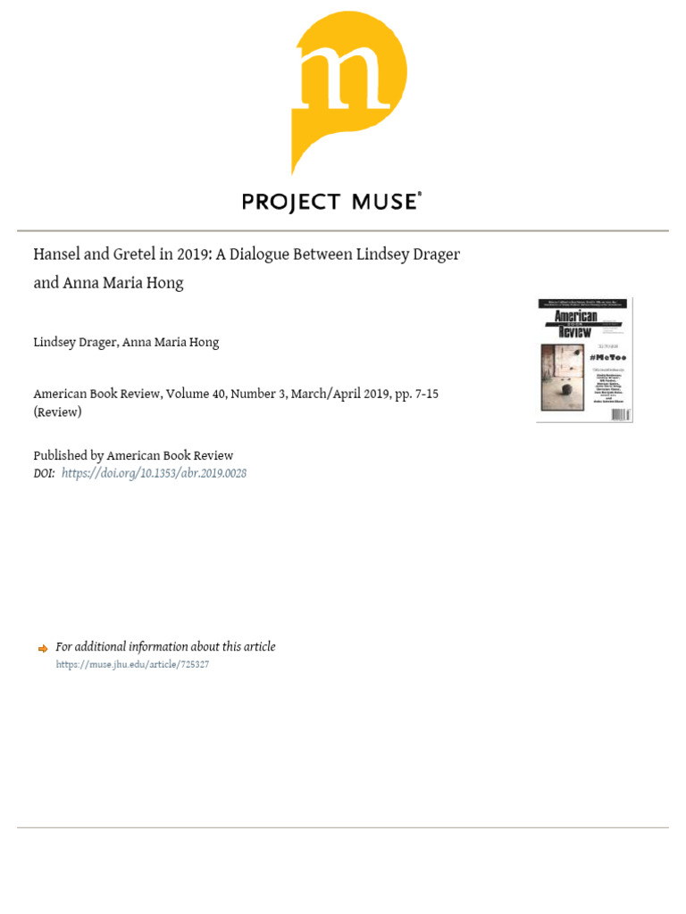Hansel and Gretel in 2019: A Dialogue Between Lindsey Drager and Anna ...