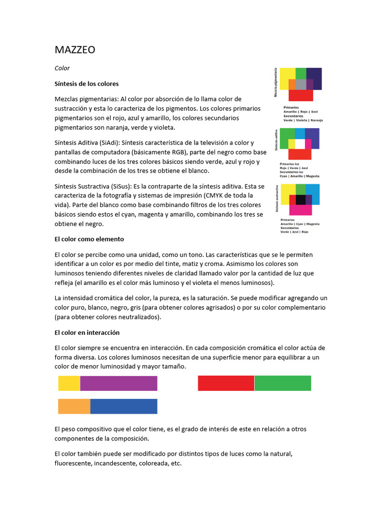 Apunte MAZZEO. Color | PDF | Color | Amarillo