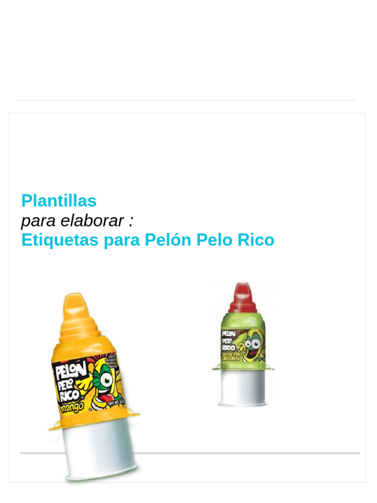 Plantillas para Etiquetas Pelón Pelo Rico | PDF