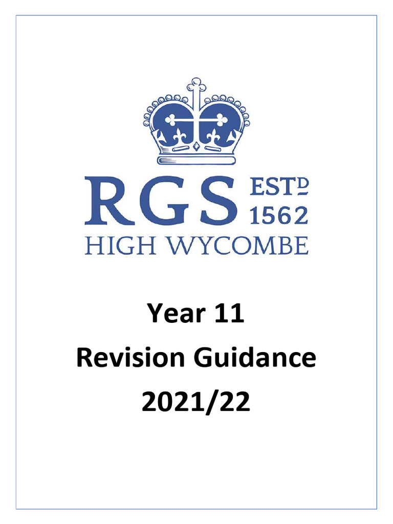 Year 11 GCSE Revision Guide 2021/22 | PDF