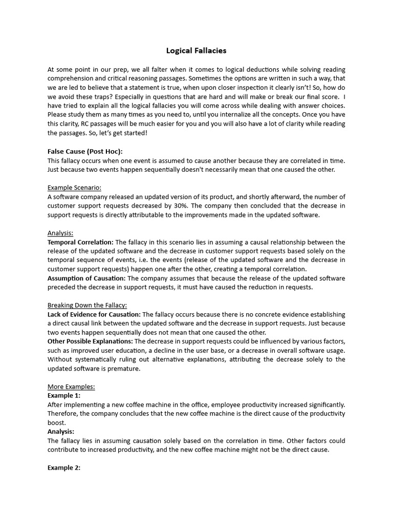 GPC Book - Logical Fallacies in RC and CR | PDF | Fallacy | Argument