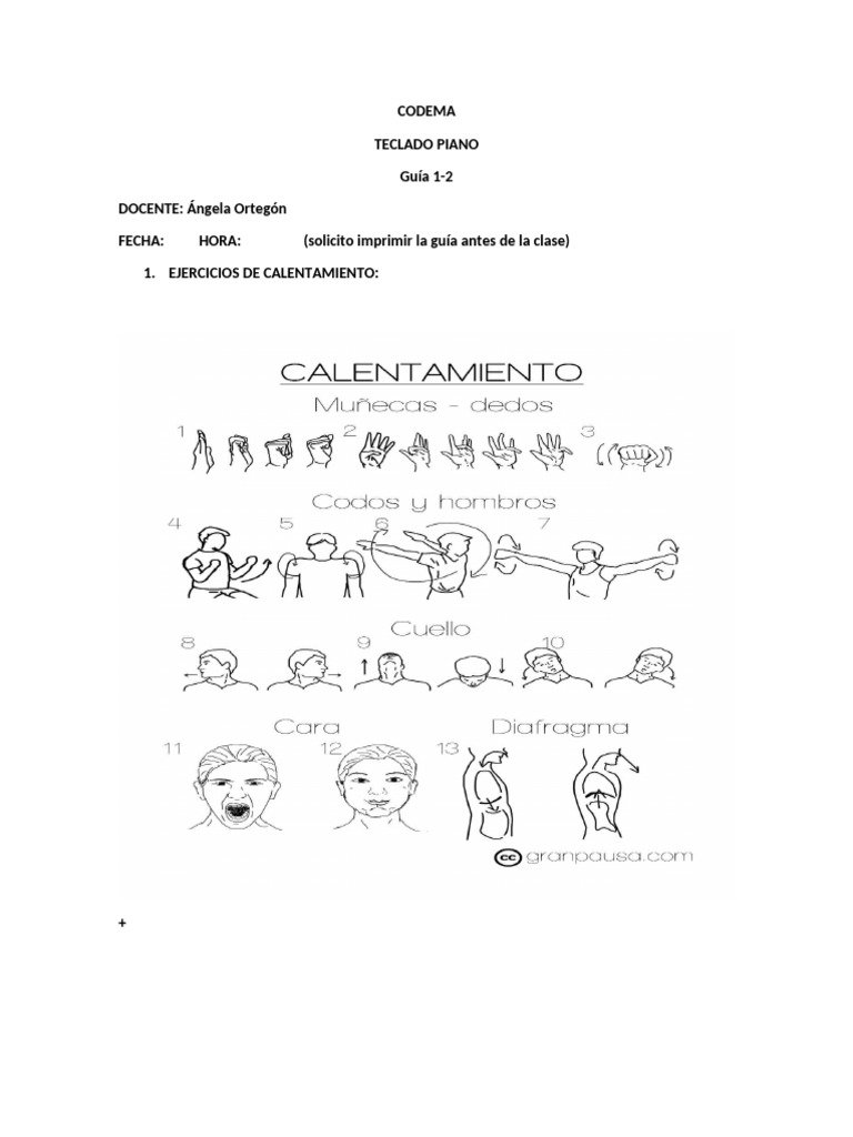 TALLER 1 Y 2 PIANO NIVEL 1 - Angela Ortegón | PDF