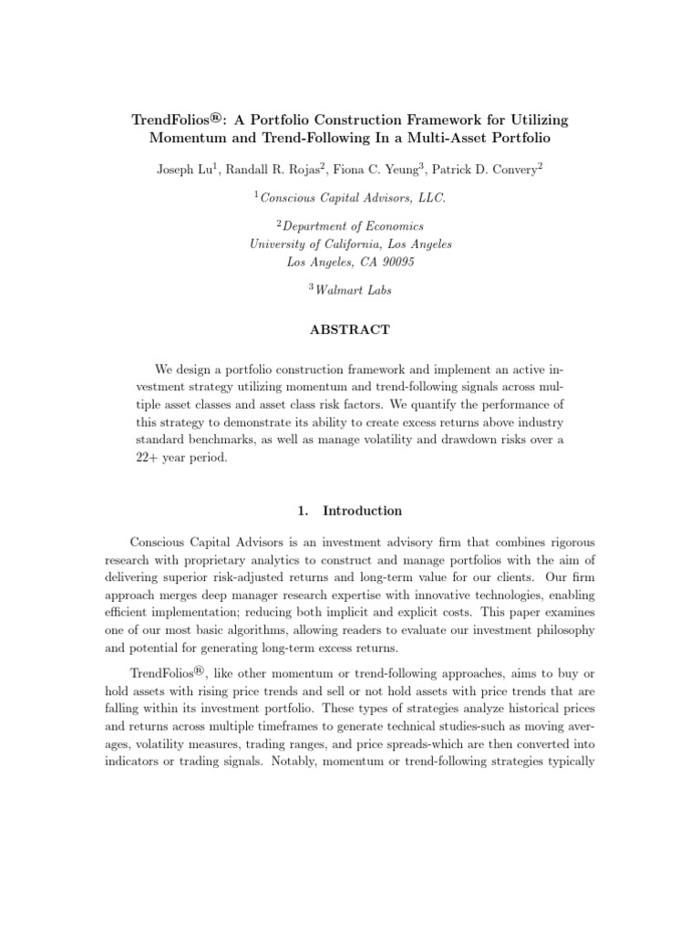 TrendFolios A Portfolio Construction Framework For Utilizing Momentum ...