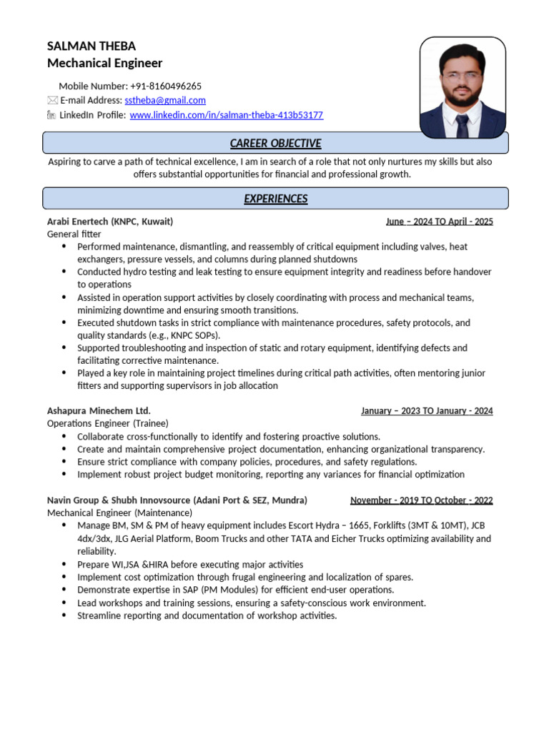 Salman's Resume - 090632 | PDF