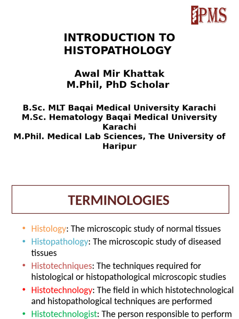 Lec-1 Introduction To Histo Pathology | PDF | Histopathology | Histology