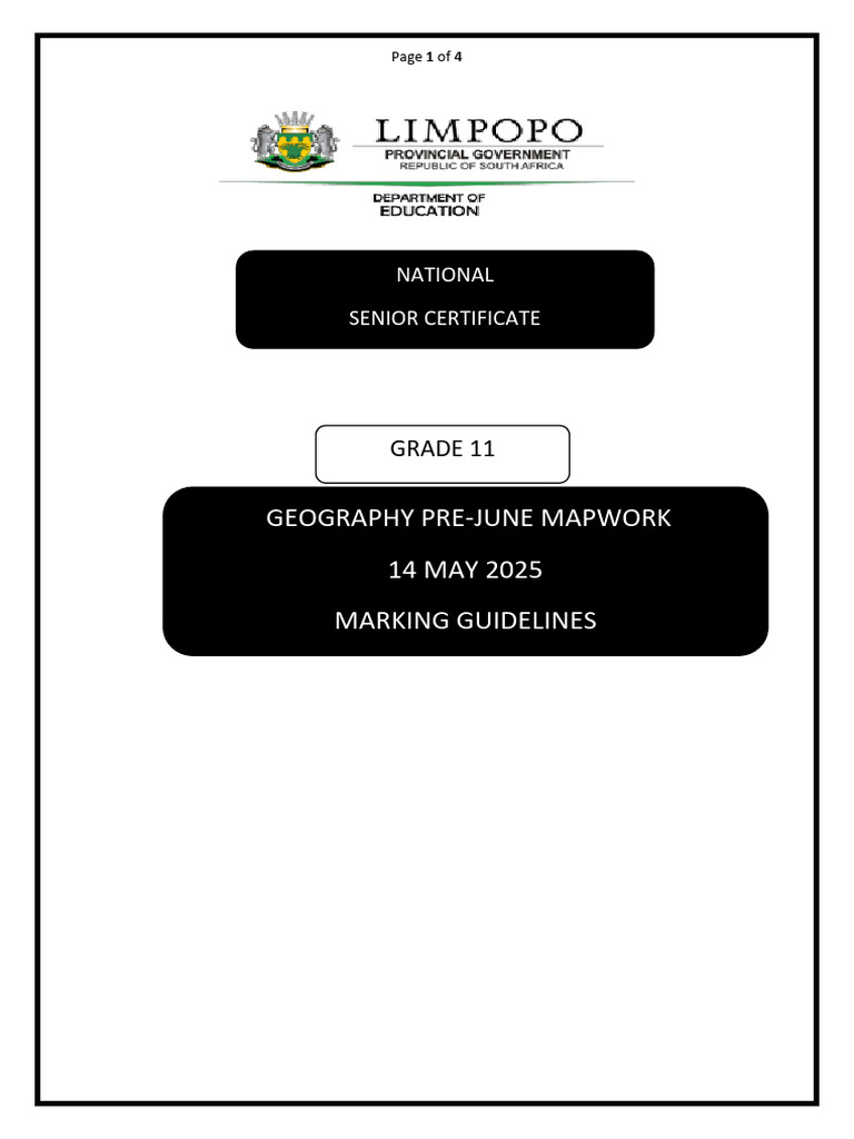 Memo Geog 11 Mapwork 2025 Prejune | PDF | Earth Sciences | Physical Geography