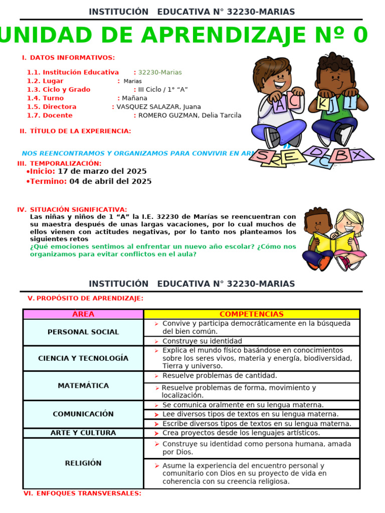 Reencuentro Escolar en I.E. 32230 | PDF | Las emociones | Enseñando