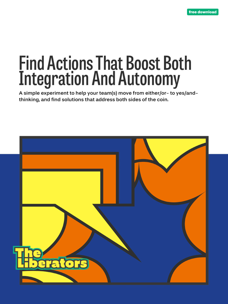 Experiment - Find Actions That Boost Both Integration and Autonomy | PDF