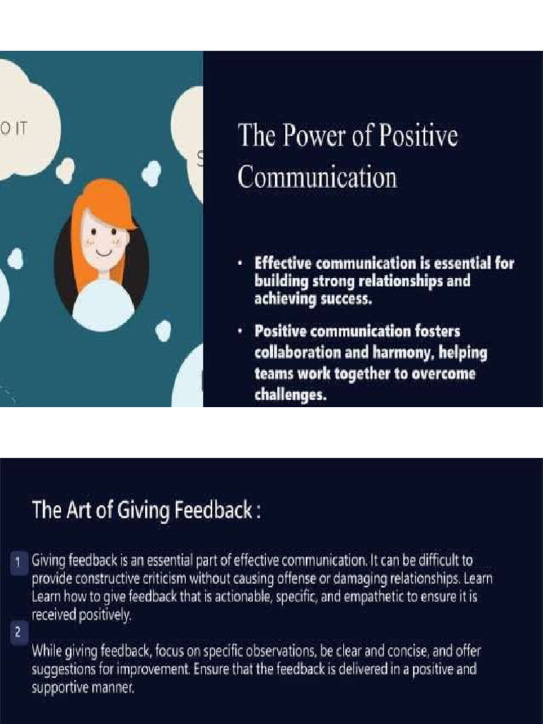 Power of Positive Commmunication | PDF