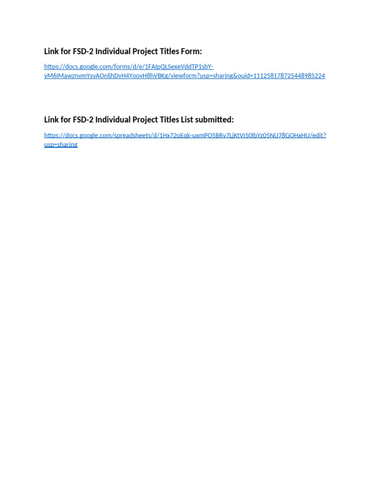 Link For Project Titles FSD-2 | PDF