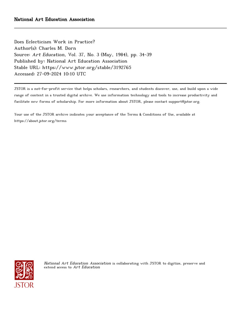 Dorn EclecticismWorkPractice 1984 | PDF | Curriculum | Thought