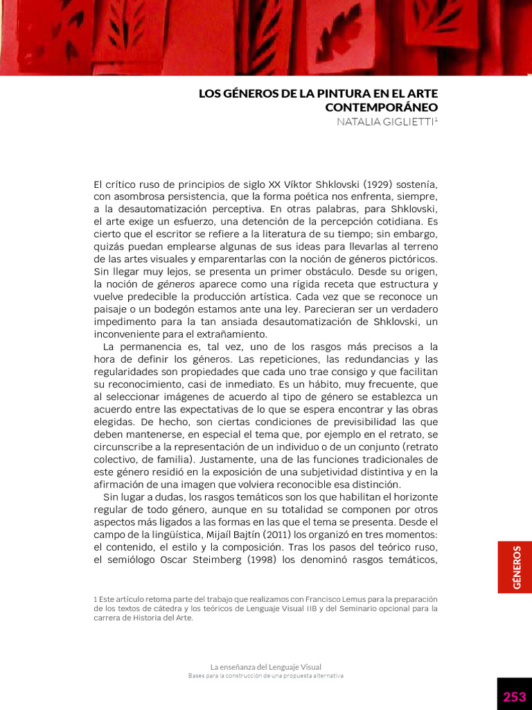 Géneros de la pintura contemporánea | PDF | Pinturas | Retrato
