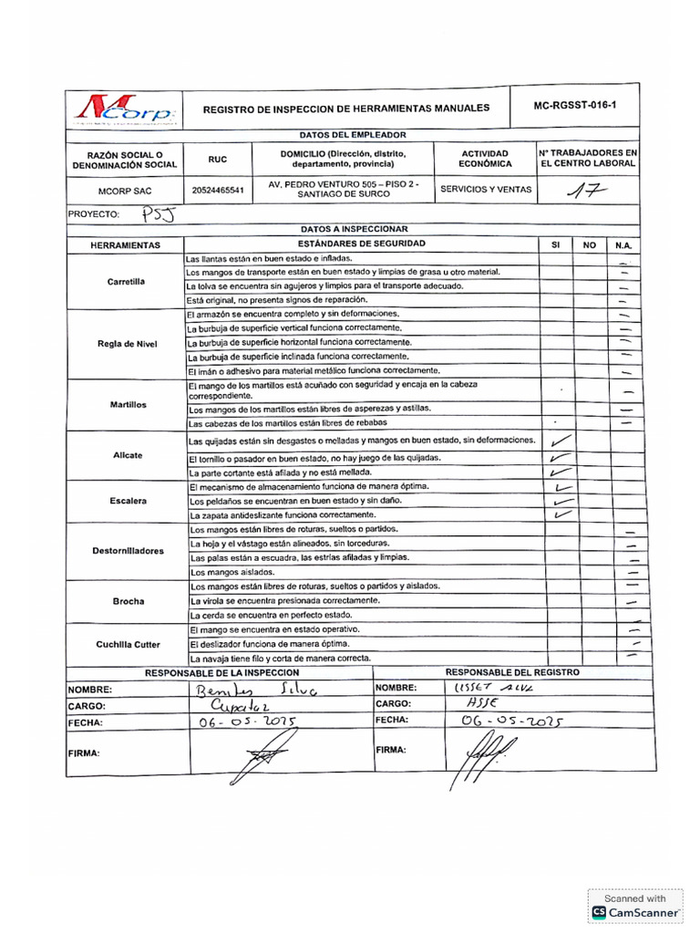 Check List PSJ | PDF