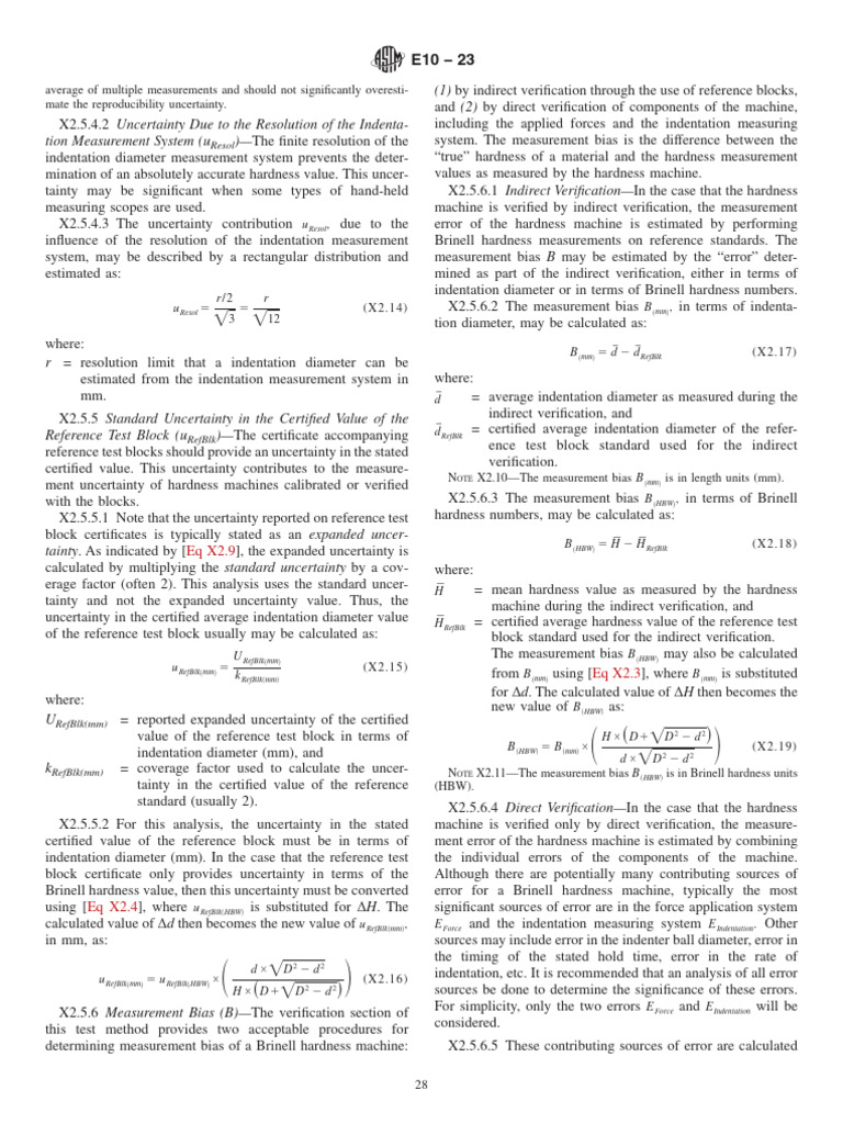 ASTM E10 23 - Part28 | PDF | Hardness | Measurement