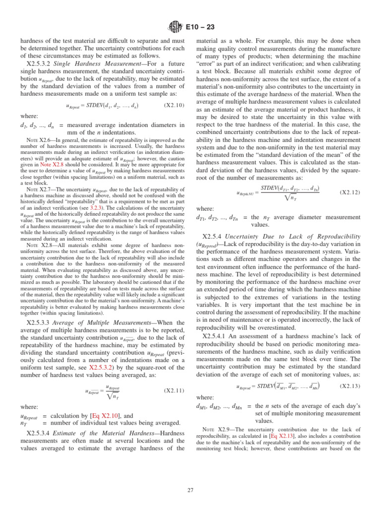 ASTM E10 23 - Part27 | PDF | Standard Deviation | Hardness
