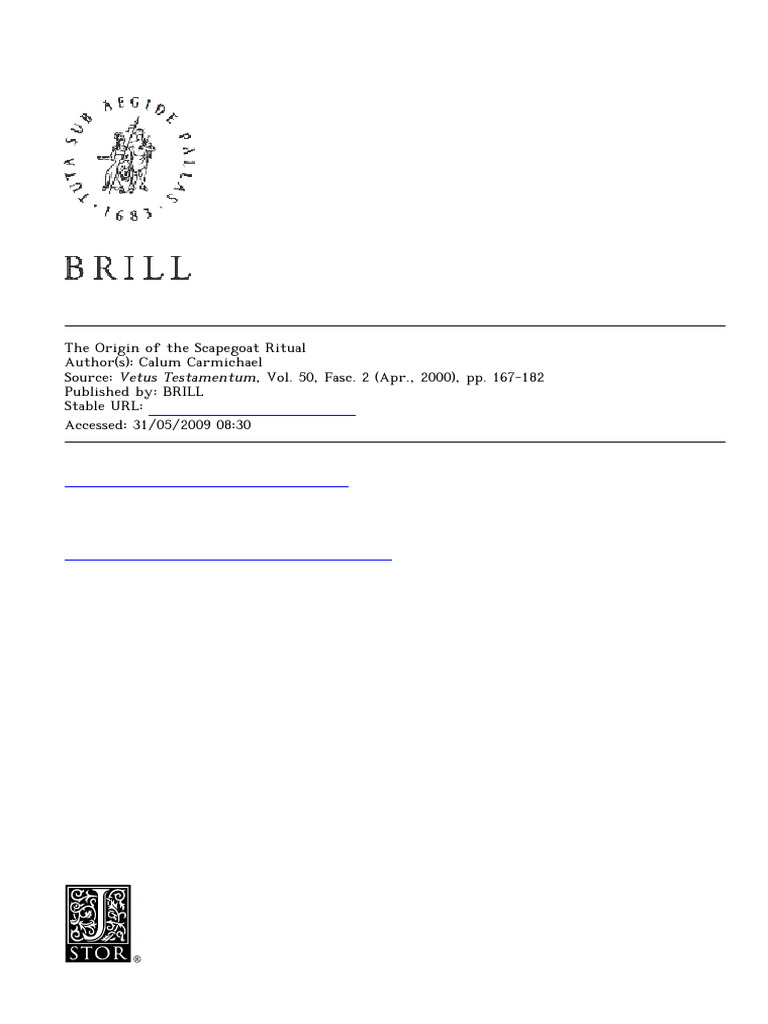 The Origin of The Scapegoat Ritual | PDF | Book Of Leviticus