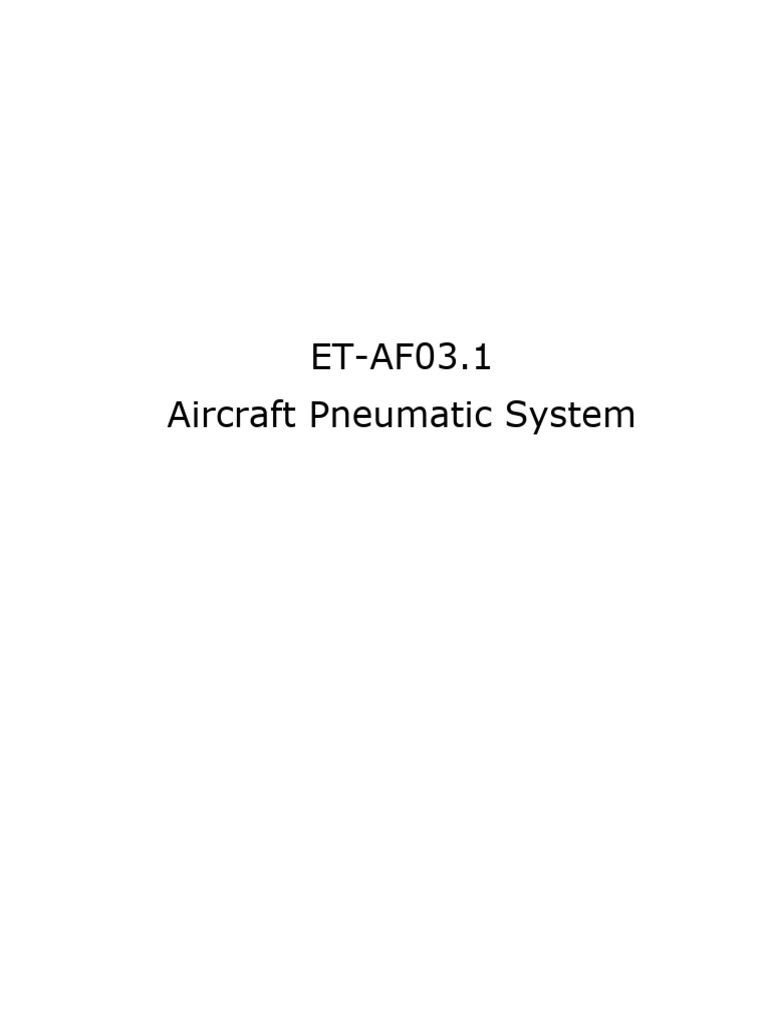 Aircraft Pneumatic System Overview | PDF | Valve | Pump