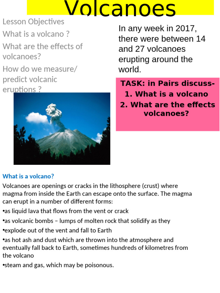 PP Causes and Effects of Volcanoes | PDF | Volcano | Types Of Volcanic ...
