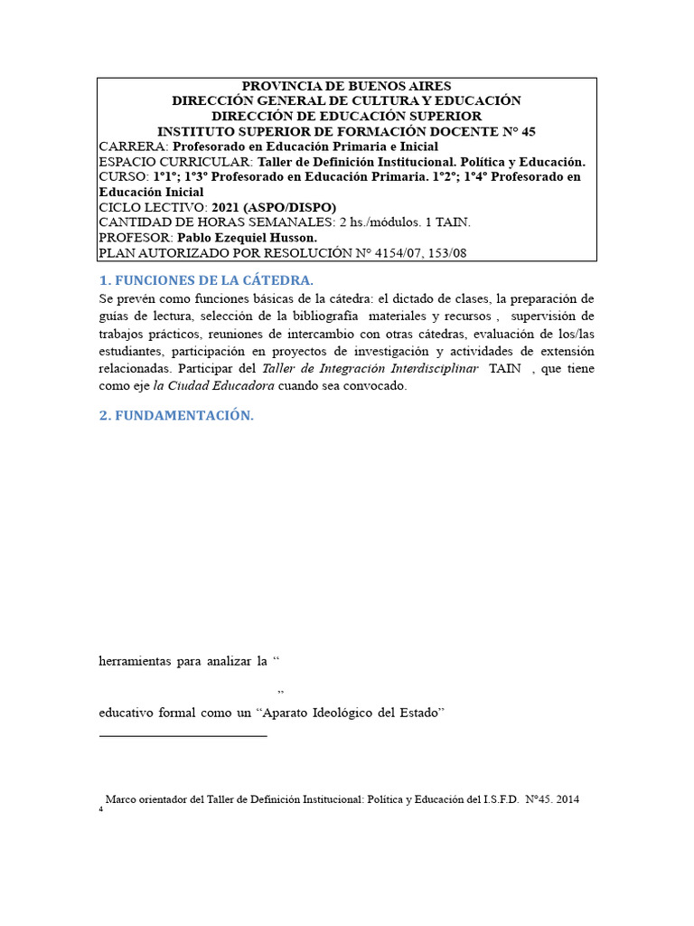 Programa 2021 - ASPO-DISPO | PDF | Maestros | Plan de estudios