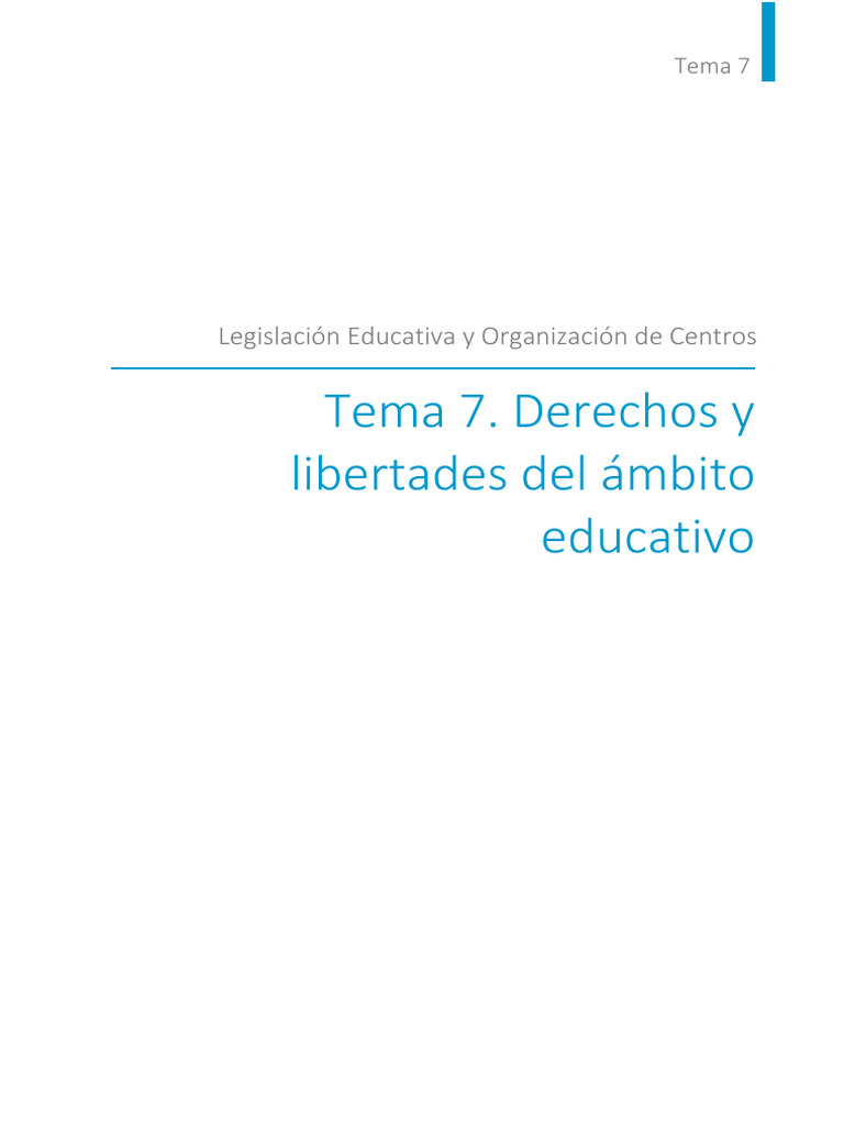 Tema 7. Derechos y Libertades Del Ámbito Educativo Esl-ES | PDF ...