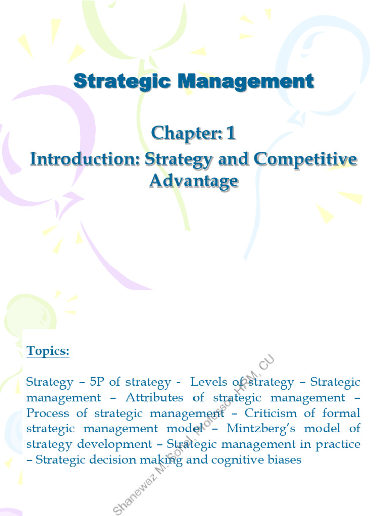 Strategic MGT (Chapter 1-4) | PDF | Strategic Management | Competitive ...