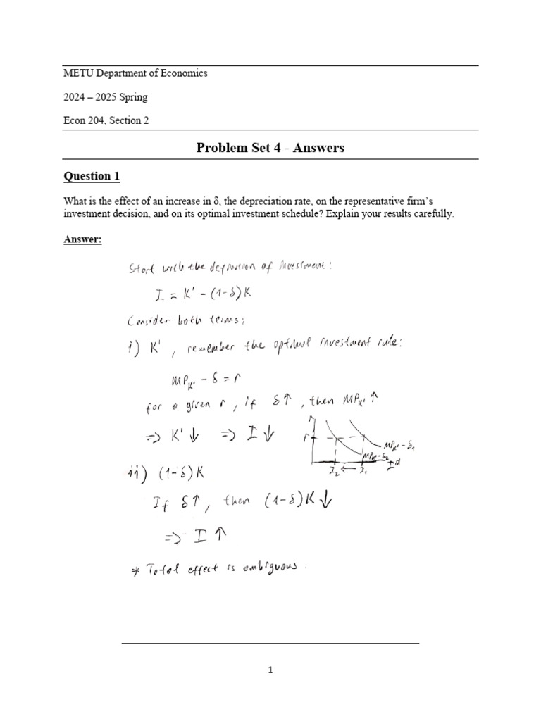PS4 Answers ECON204 Section 2 | PDF | Interest | Economic Equilibrium