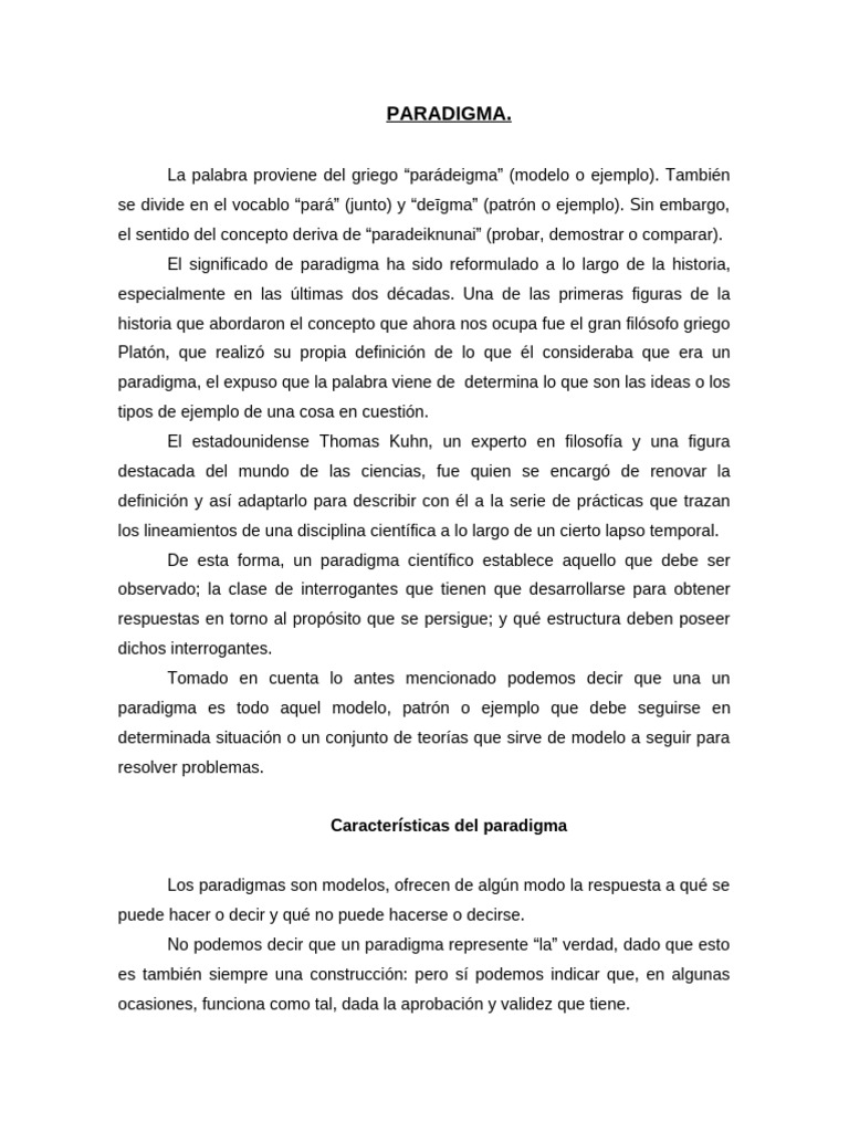 Definición y Tipos de Paradigmas | PDF | Paradigma | Positivismo