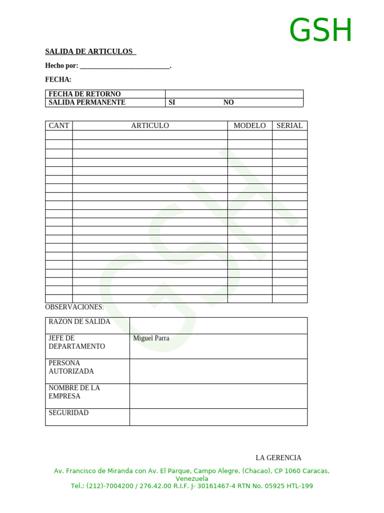 Formato de Salida de Artículos | PDF