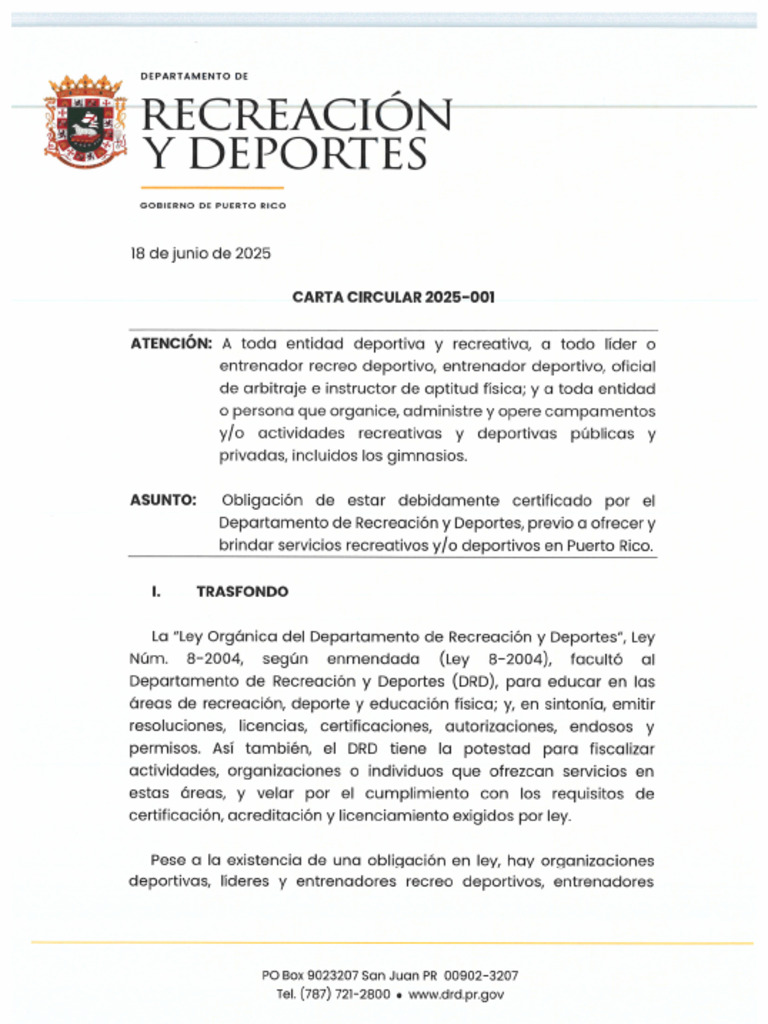 Carta Circular DRD | PDF