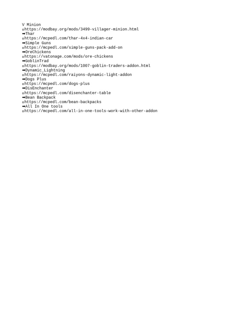 Minecraft Add-ons and Mods Collection | PDF
