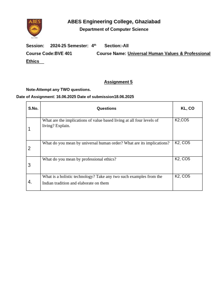 BVE-401 Assignment - 4 | PDF