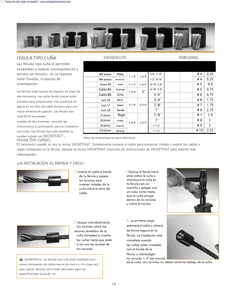 Ferula Esco Usa - Instalación Esp | PDF