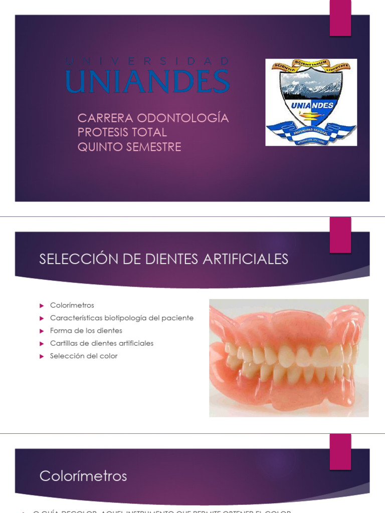 Selección de Dientes Artificiales en Odontología | PDF | Matiz | Color