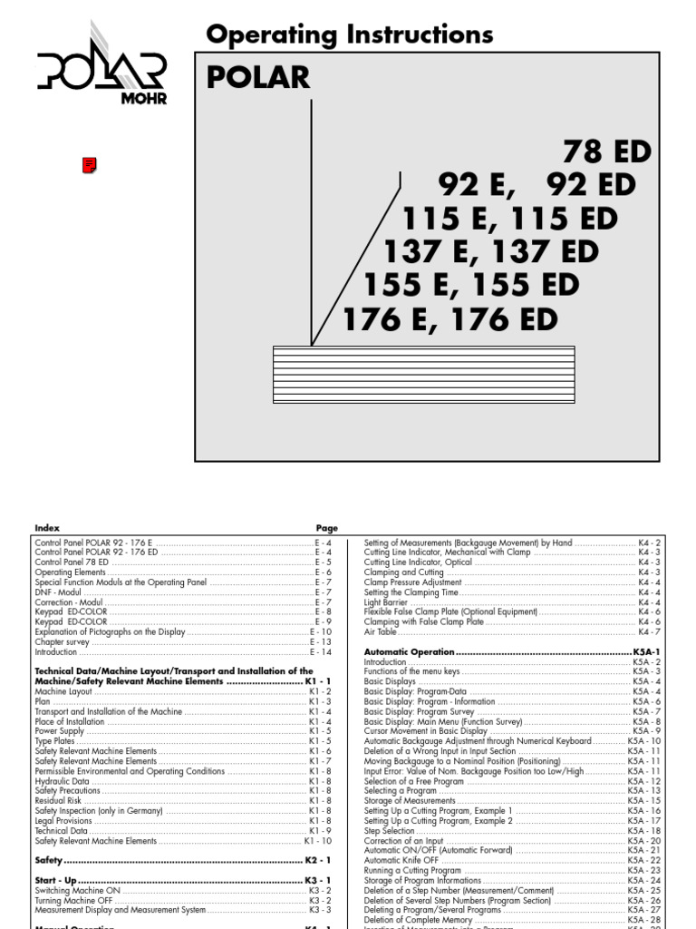Polar 115 Cutter Operating Manual | PDF | Computer Keyboard | Cursor ...