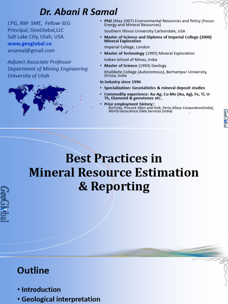 PresentationSlides Mineral Resource Estimation | PDF