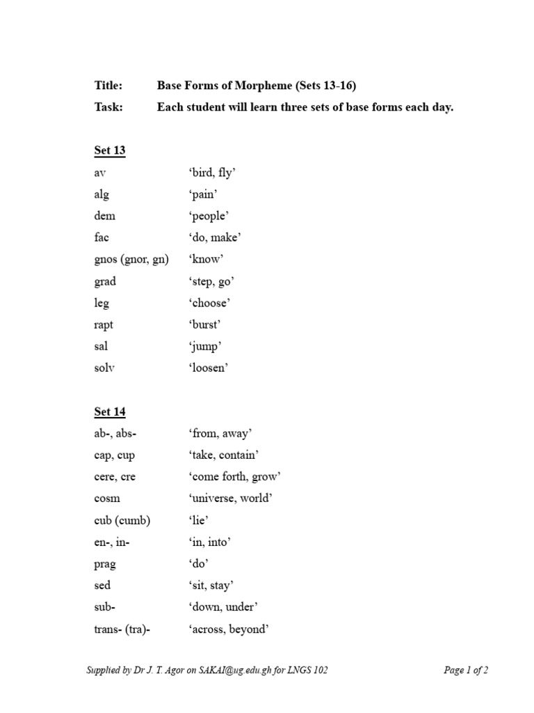 Morphemes | PDF