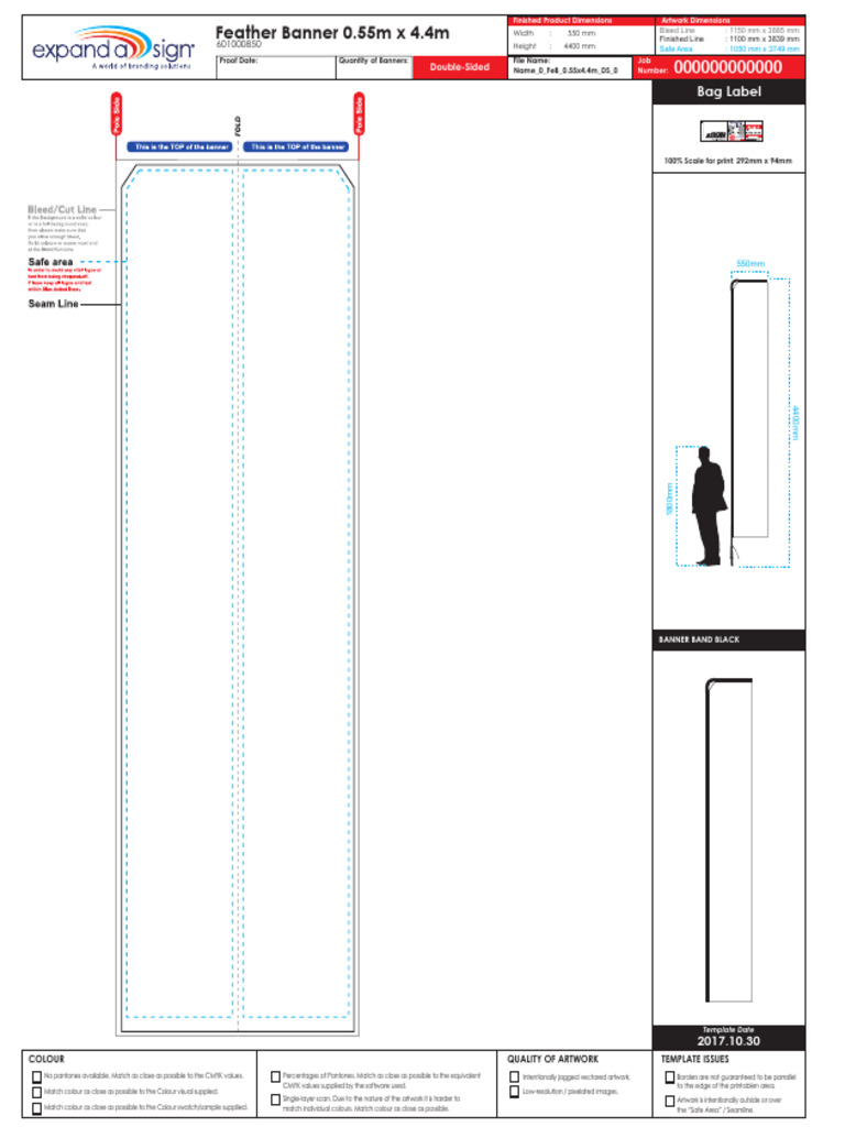 Flying Banner Template 0.55x4.4m Ds 0 | PDF | Image Resolution ...