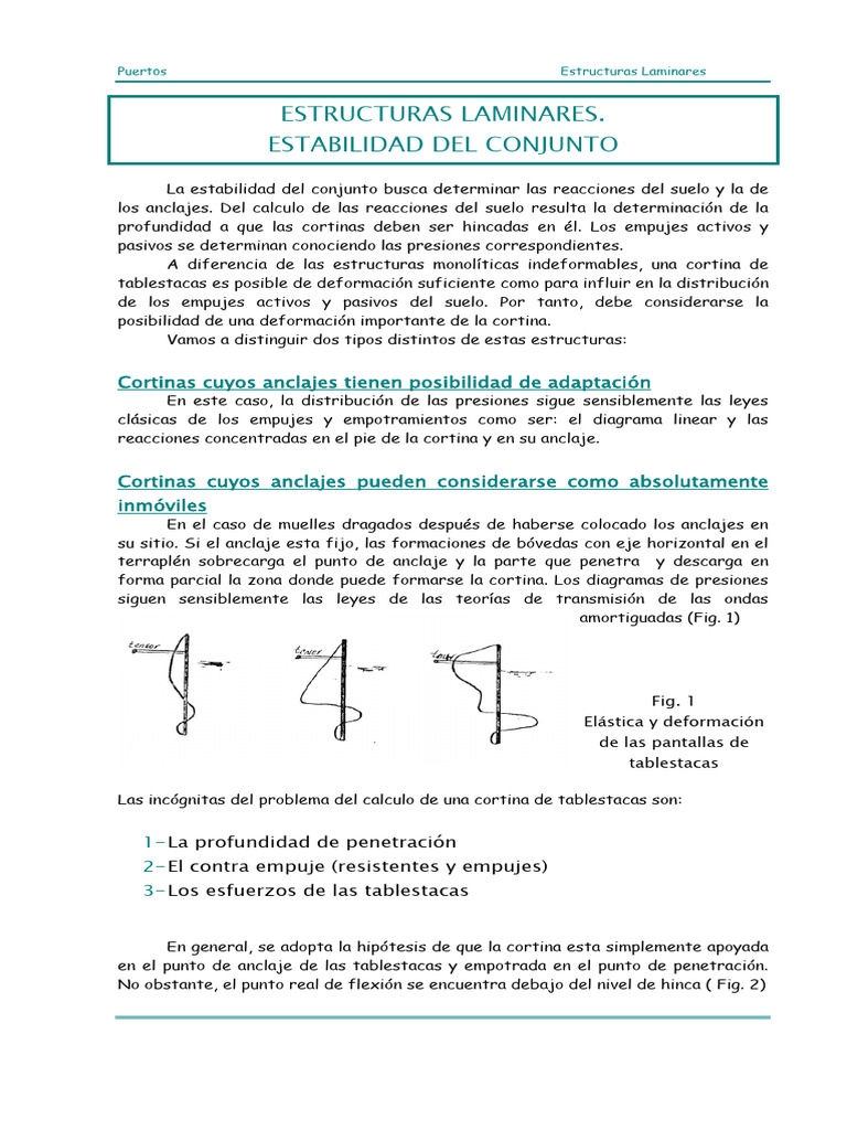 Estructuras Laminares y Tablestacas | PDF | Viga (Estructura) | Acero