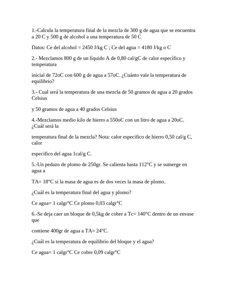 Problemas Equilibrio Termodinaì Mico 2 | PDF