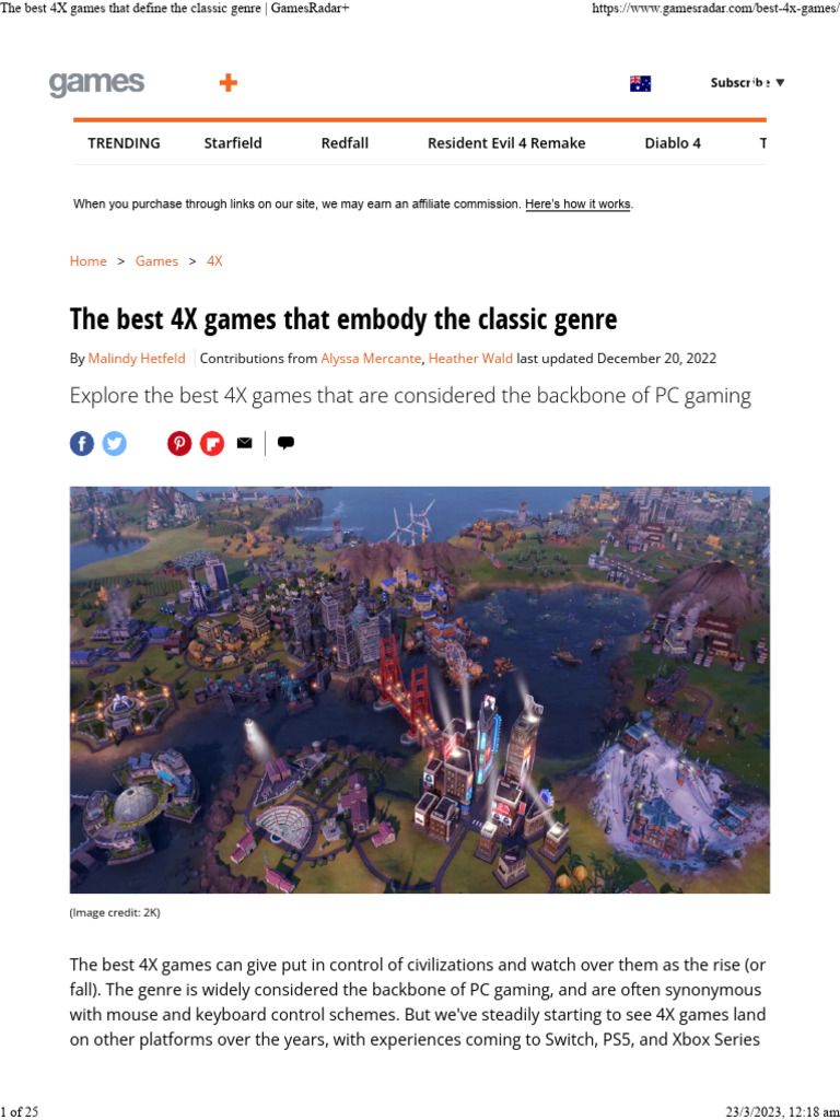The Best 4X Games That Define The Classic Genre GamesRadar+ | PDF | Gaming