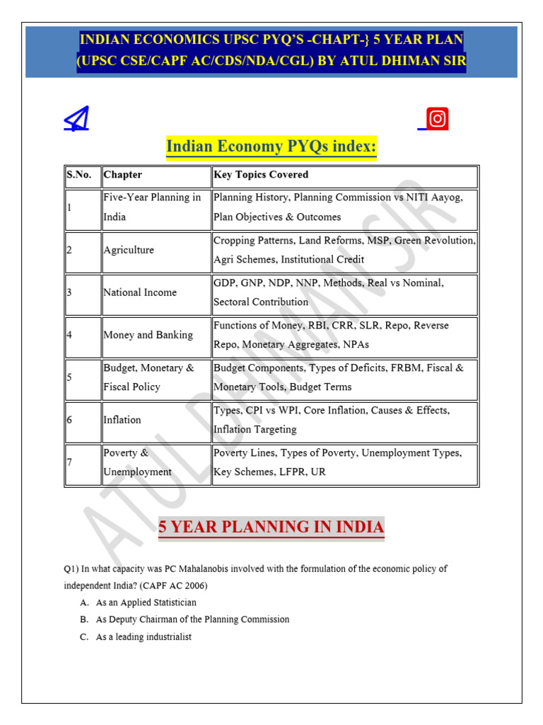 Economics Pyq All | PDF | Cost Of Living | Consumption (Economics)