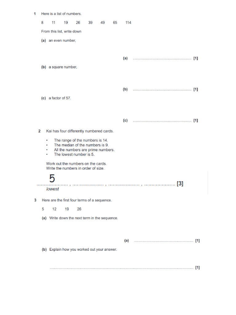 Year 8 Paper 1 | PDF
