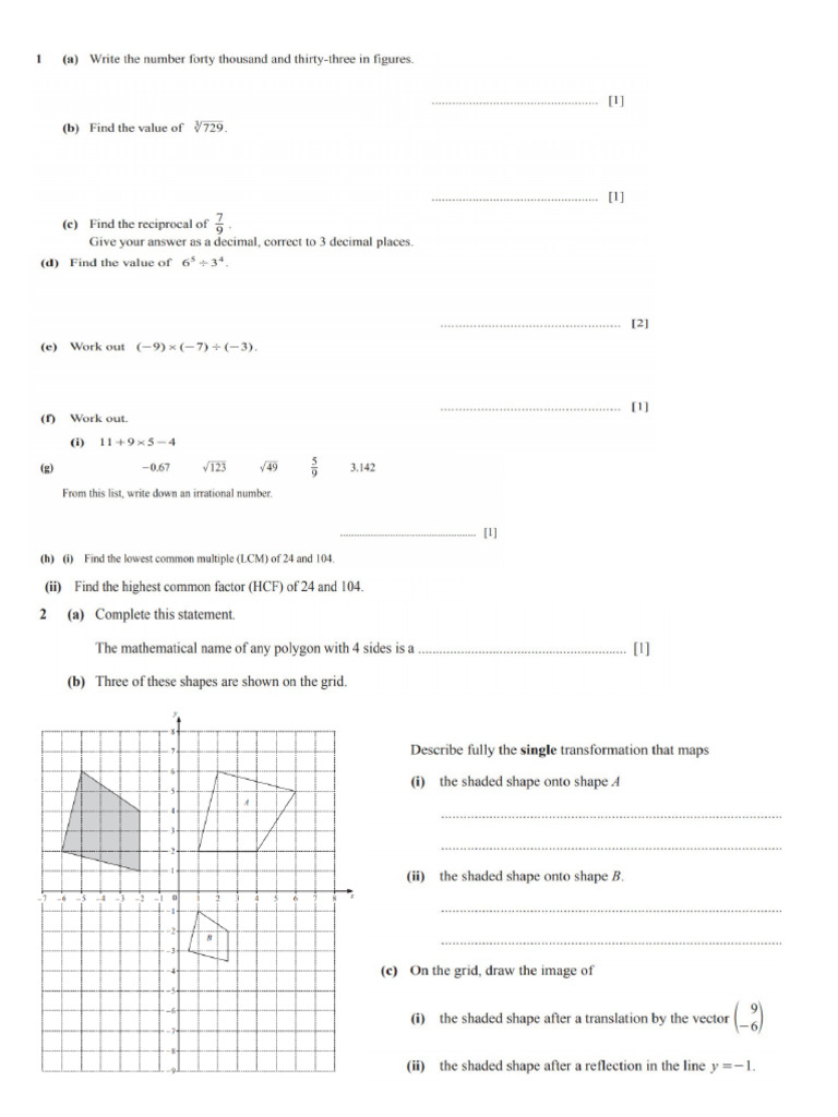 IGCSE Mathematics 0580 31 Paper 3 MayJune 2022 | PDF