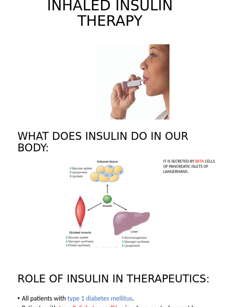 Inhaled Insulin Therapy | PDF | Insulin | Diabetes