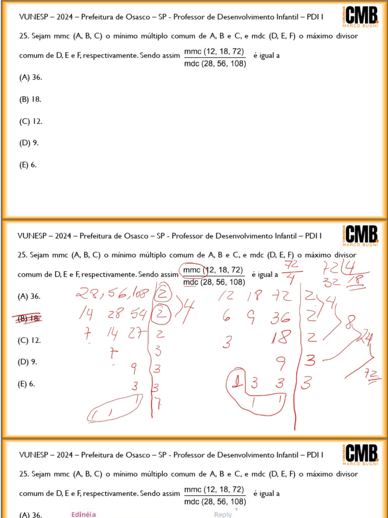 CMB - MAT #03 - Máximo Divisor Comum #25 | PDF