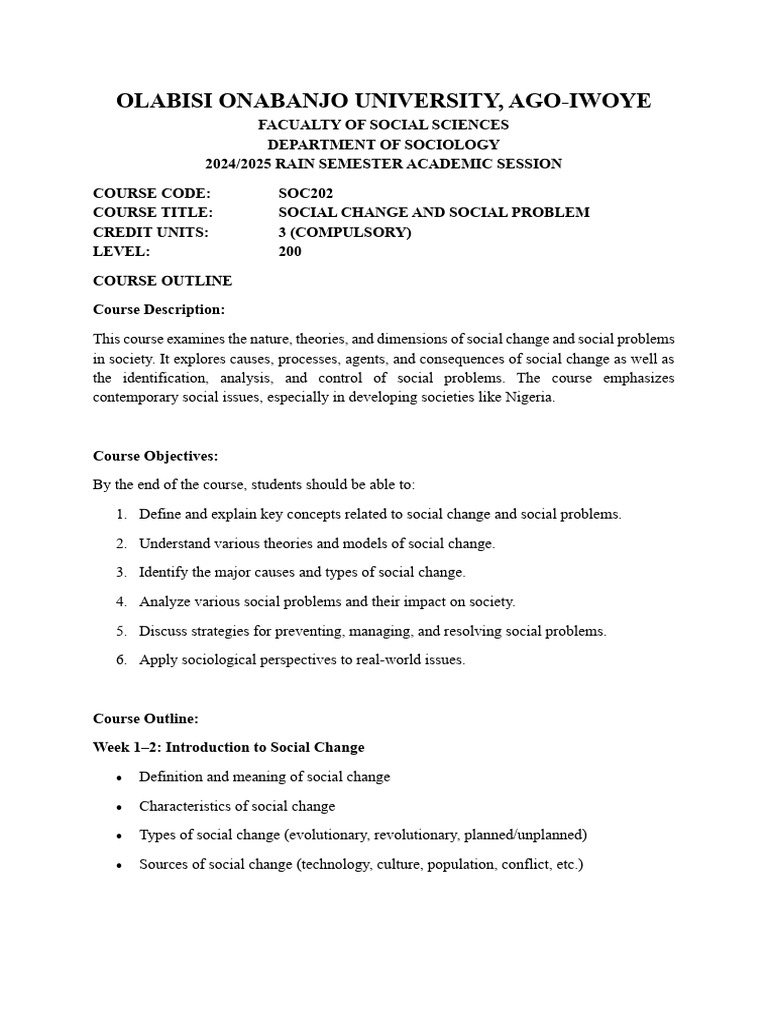 Soc 202 Course Outline and Notes From Week 7 | PDF | Cost Of Living ...