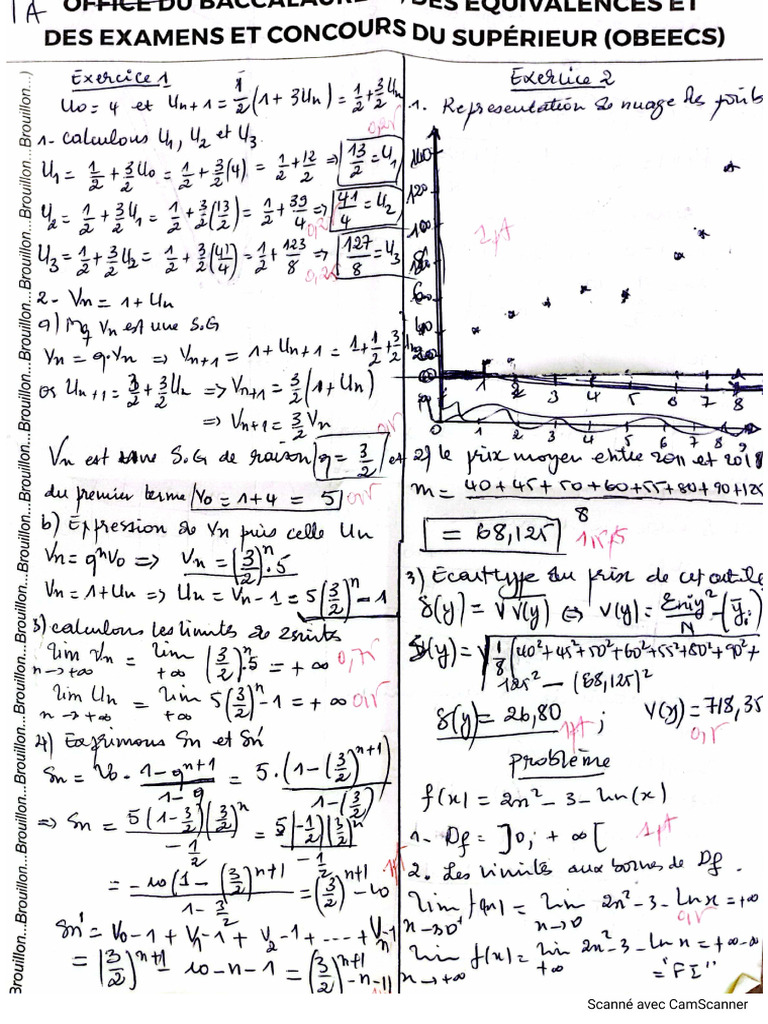 Proposition, Corrigé de Maths TA 2024, Sira | PDF