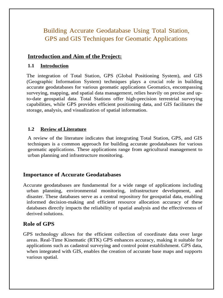 Building Accurate Geodatabase Using Total Station - ٠١٢٤٥٦ | PDF | Surveying | Geographic ...